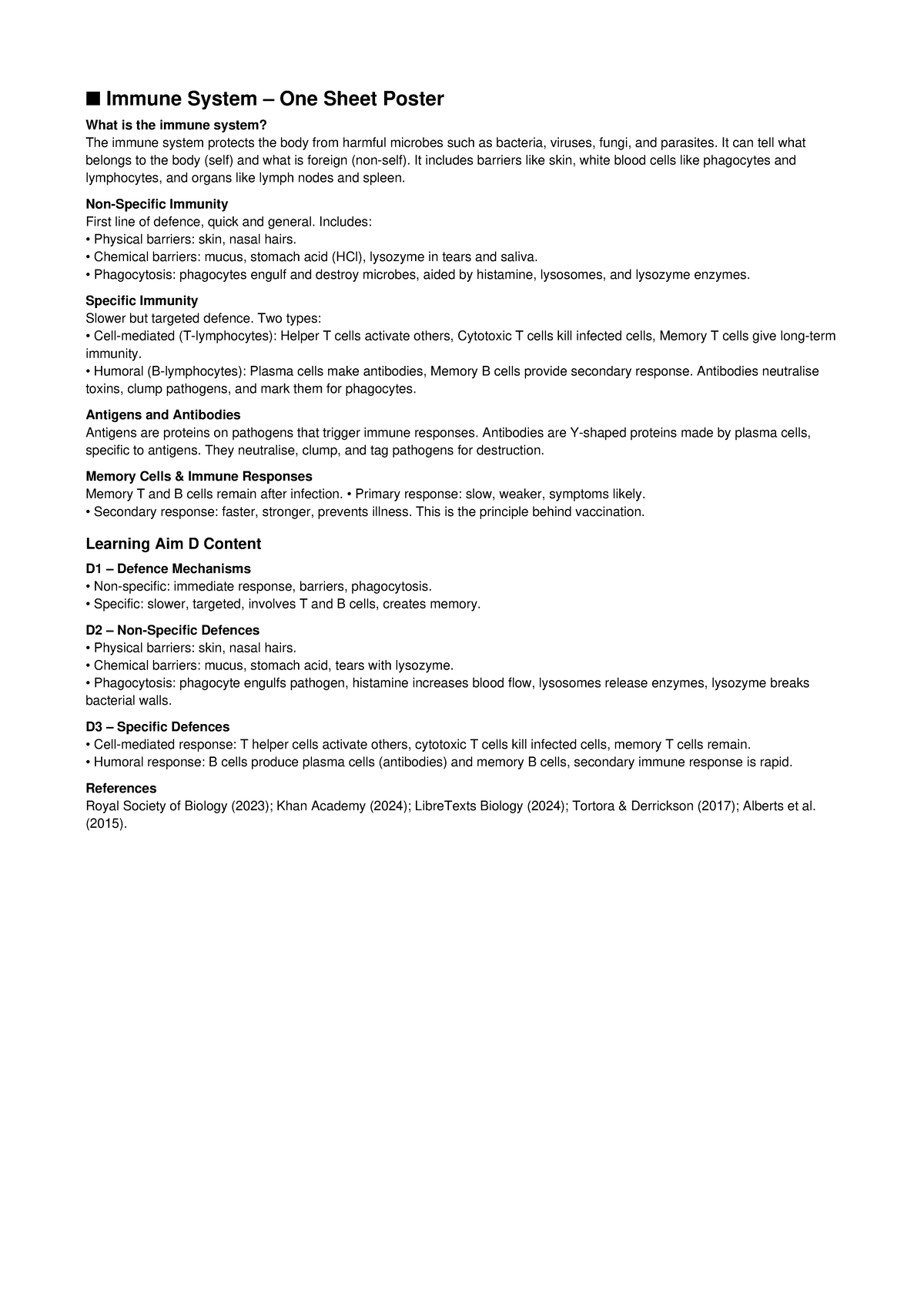 Immune System Overview: Key Concepts & Defenses (Bio 101) - Studocu