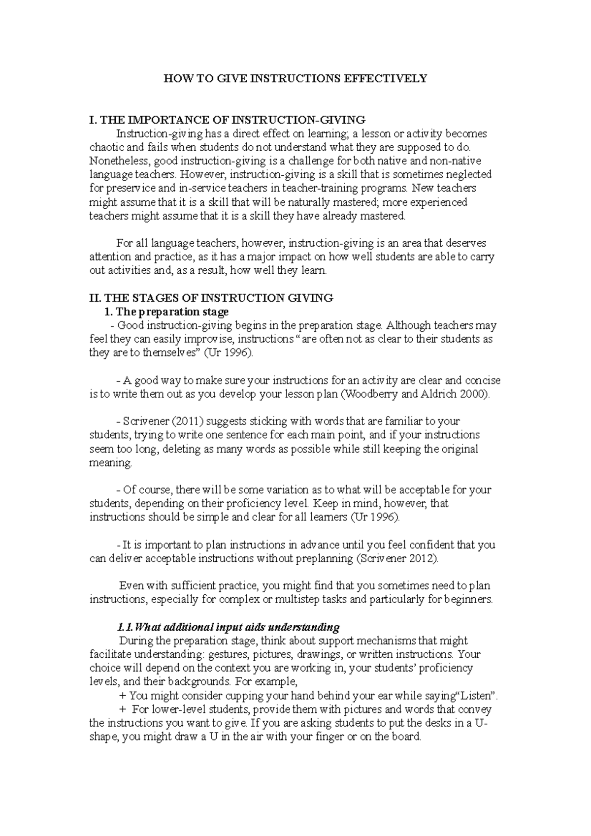 HOW TO GIVE Instructions Effectively - HOW TO GIVE INSTRUCTIONS ...