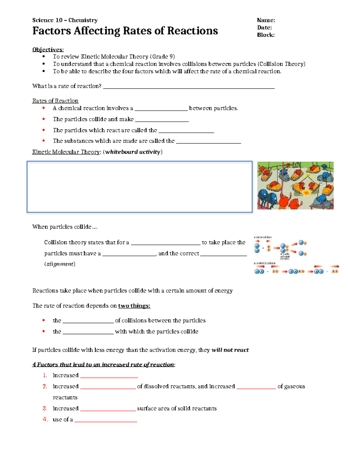 Science 10 Chemistry: Factors Affecting Reaction Rates Notes - Studocu