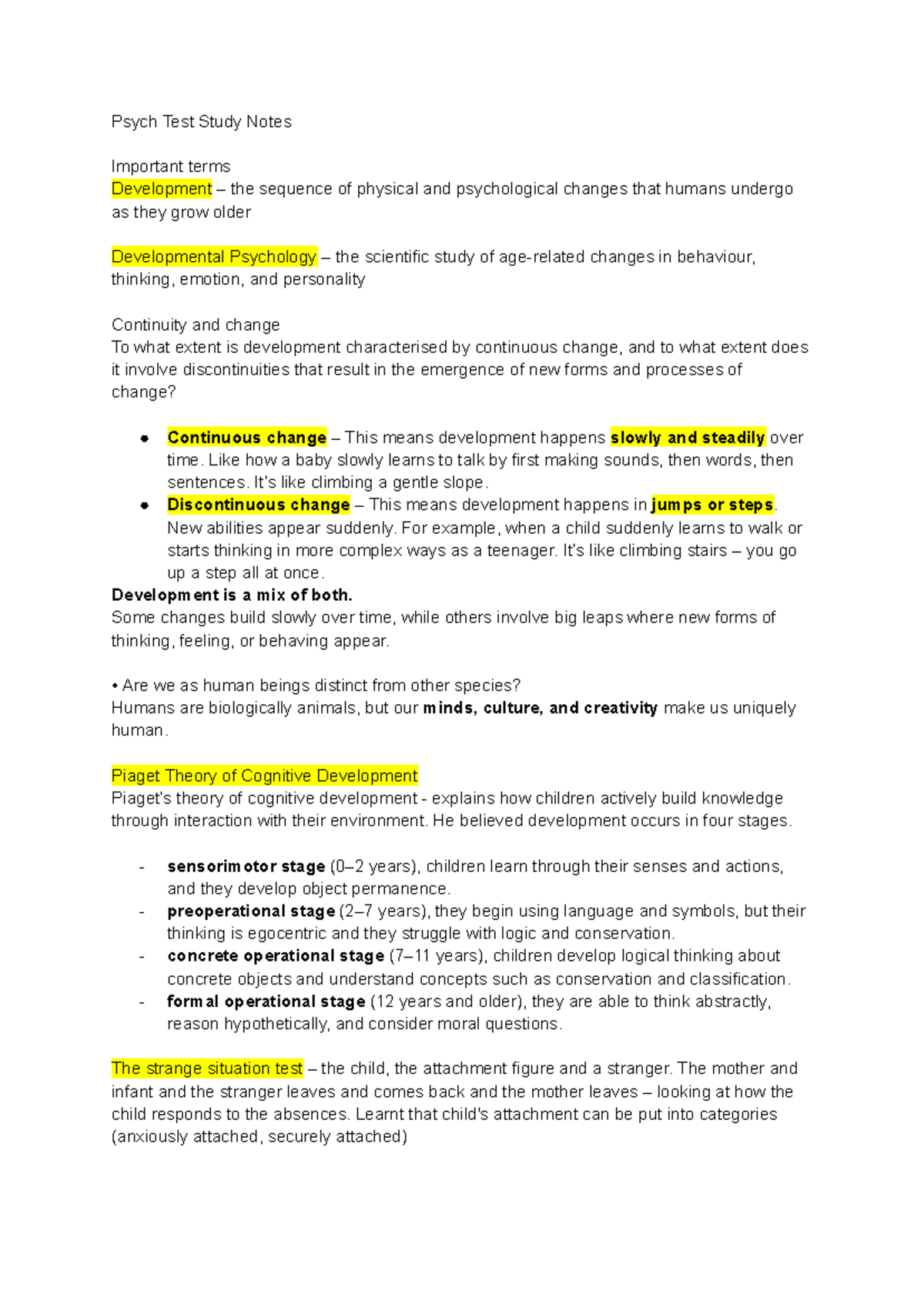 Module 1 ZJAK Developmental Psychology Study Notes - Studocu