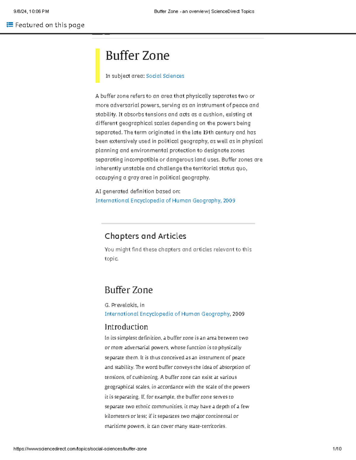 Buffer Zone - Definition - Buffer Zone In subject area: Social Sciences ...