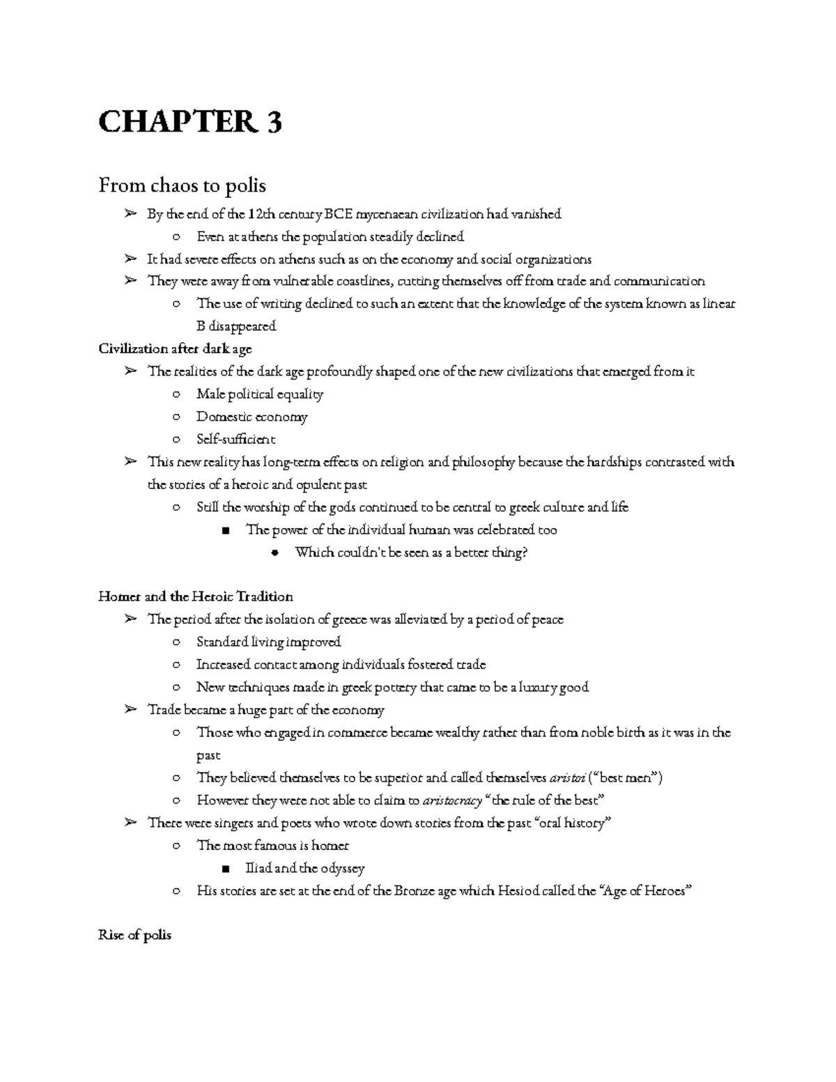 Textbook Chapter 3: The Rise of Ancient Greek Polis and Culture - Studocu