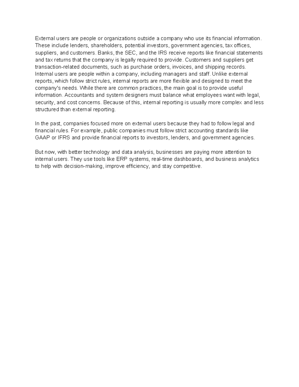 External Users - lecture note - External users are people or ...