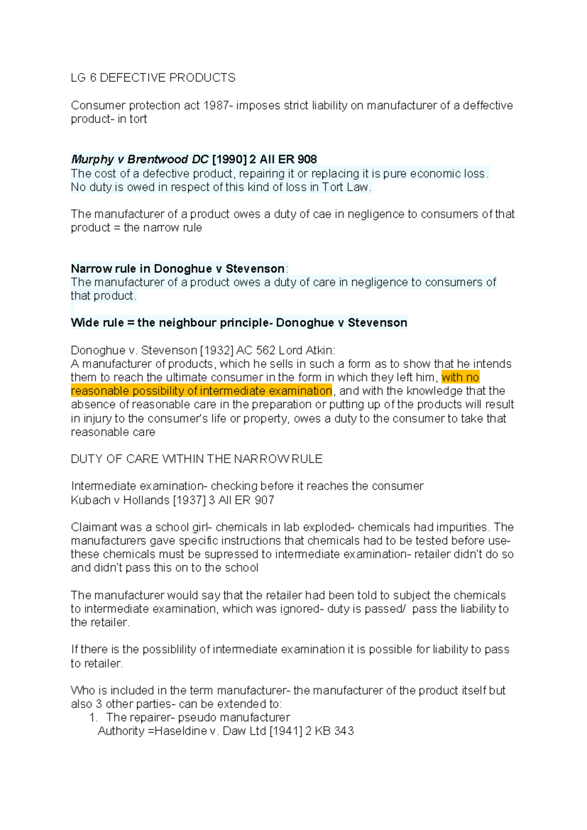 LG 6 Defective Products: Understanding Strict Liability in Tort Law ...