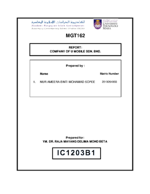Individual Assignment MGT 162 - INDIVIDUAL ASSIGNMENT STUDENT SELF ...