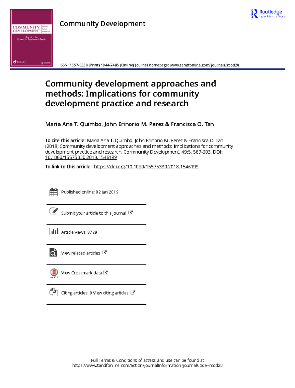 Community Development Approaches & Methods: Implications for Practice ...