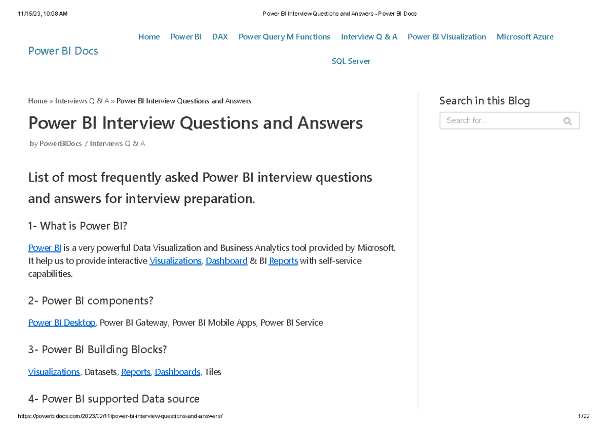 Power BI Interview Questions and Answers - Power BI Docs - Power BI ...