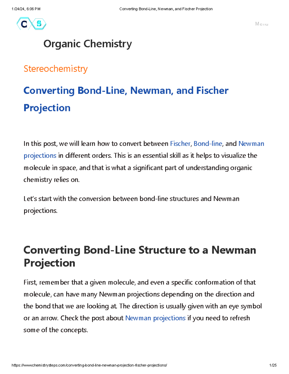 Converting Bond-Line, Newman, and Fischer Projections in Organic Chem ...