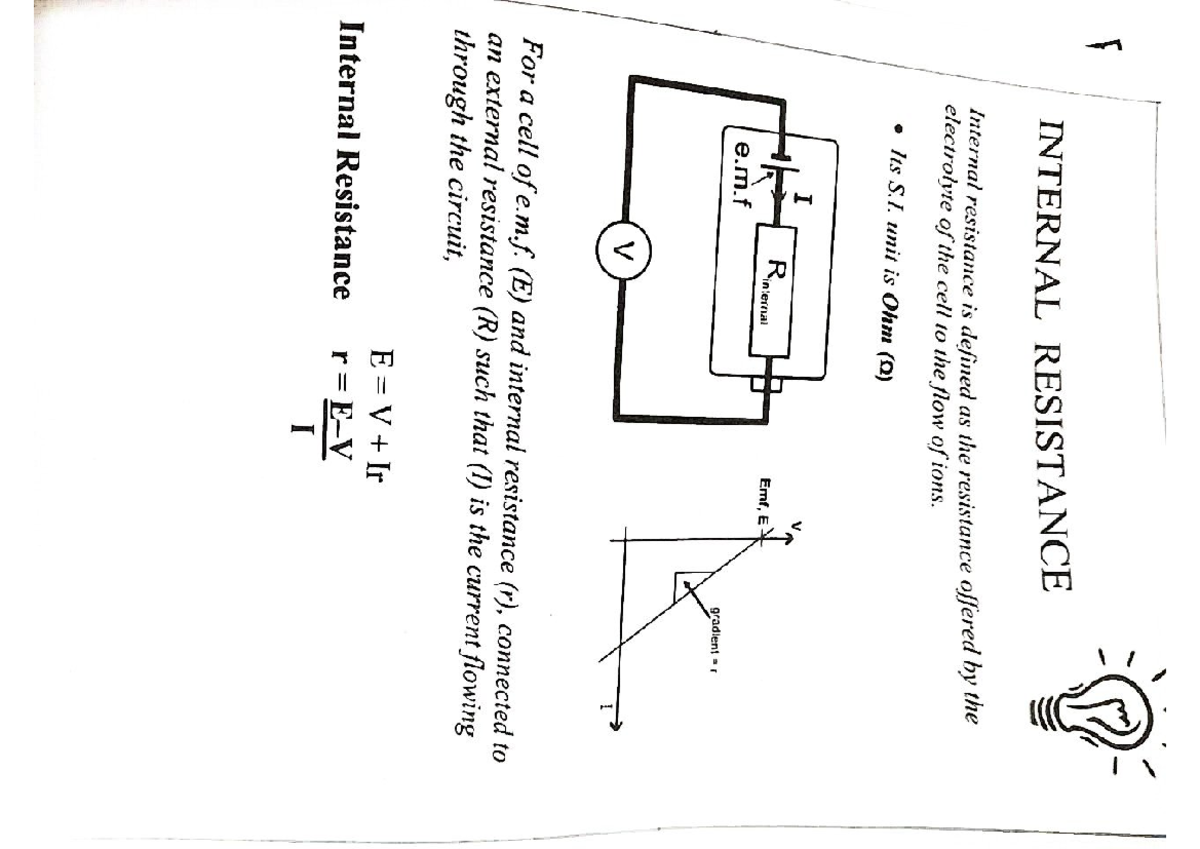 PHYSICS INVESTIGATORY PROJECT: INTERNAL RESISTANCE (CLASS XII) - Studocu