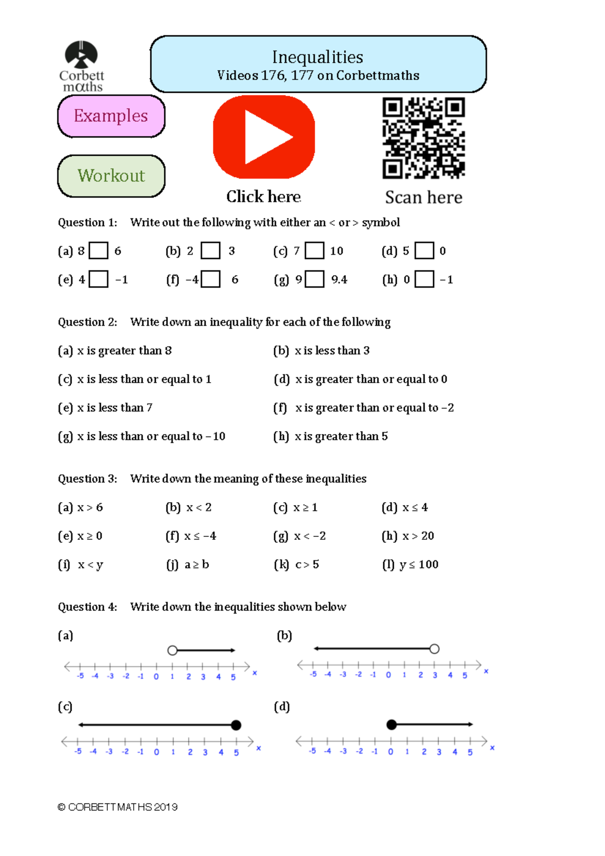 Inequalities-textbook - ! Inequalities Videos 176, 177 on Corbettmaths ...