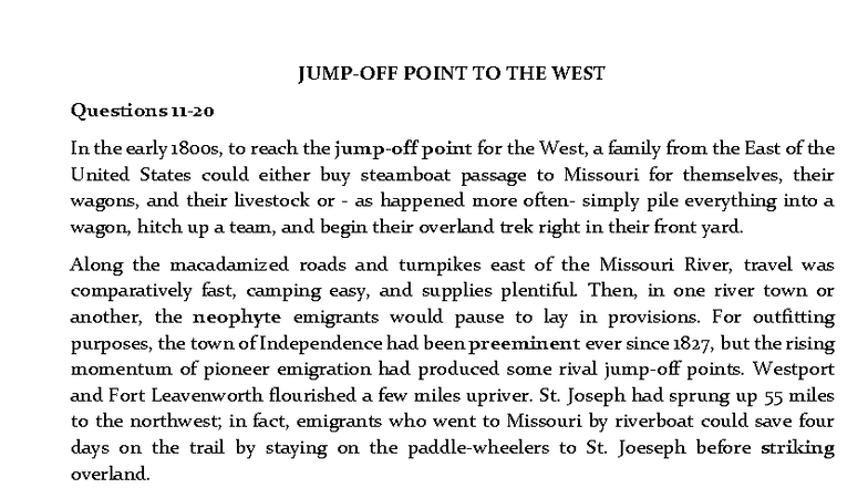 A.2 Questions KEY (JUMP-OFF Point TO THE WEST) - Studocu