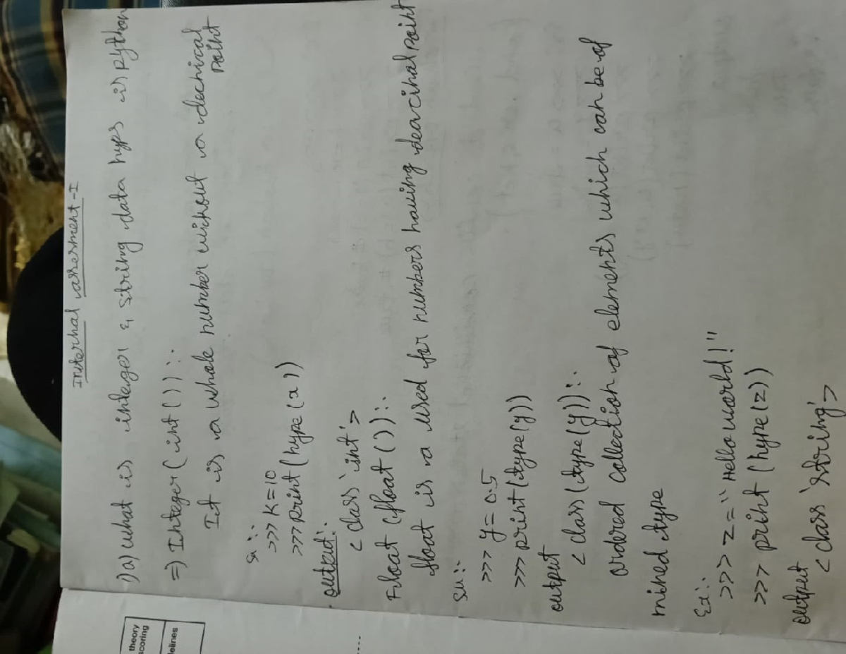 Python Assignment - Intermediate Assessment on Data Types and Operators - Studocu