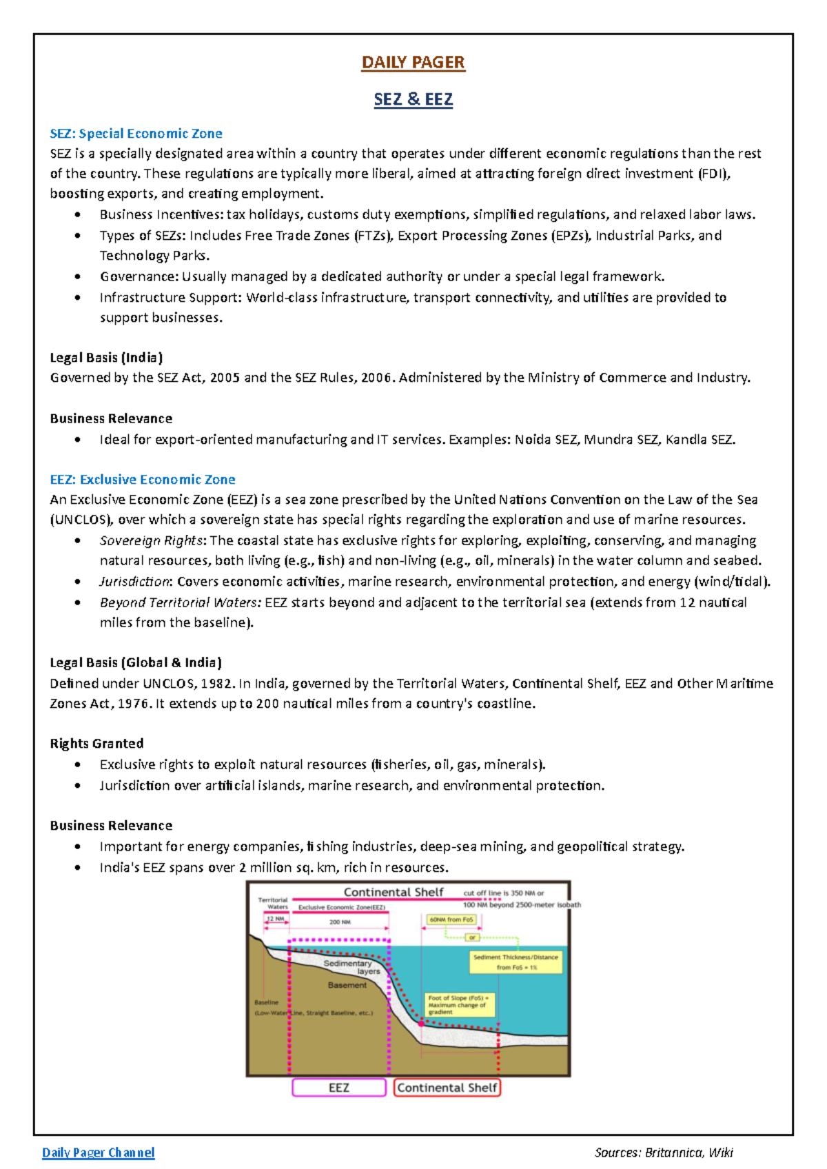 SEZ & EEZ Overview: Economic Zones and Their Importance - Studocu