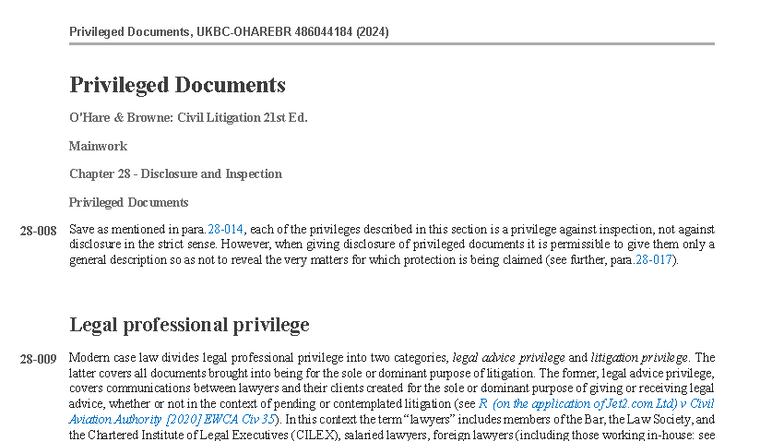 Privileged Documents, 486044184 (2024) - Chapter 28: Disclosure ...