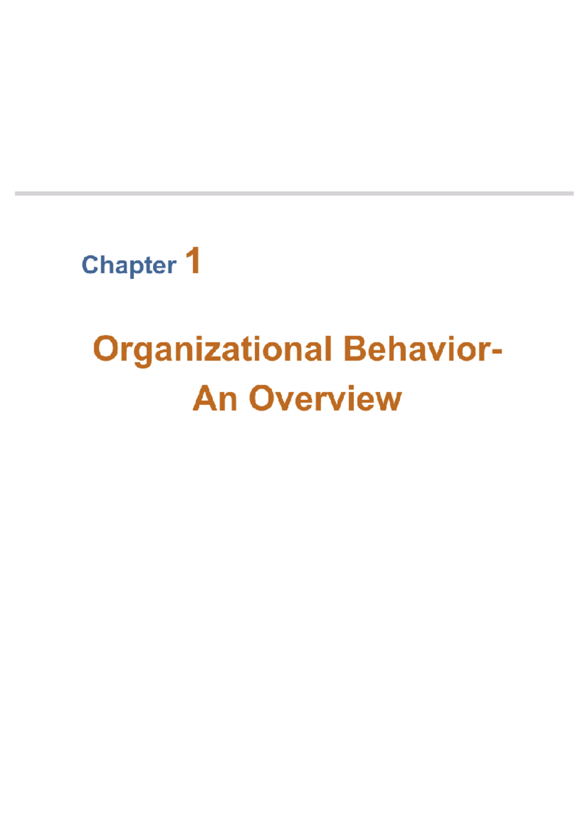 Organizational behavior Chapter 01 - Studocu