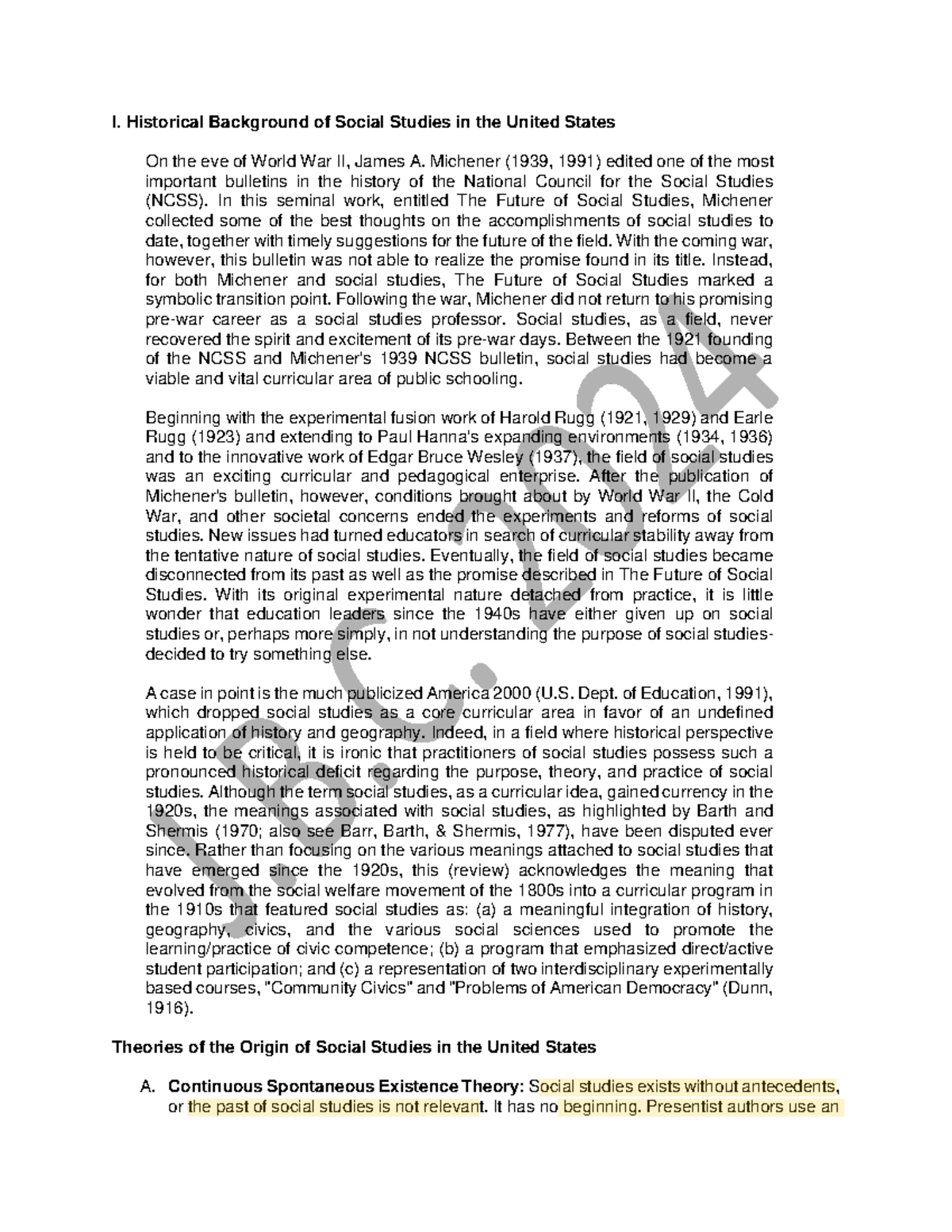 Historical Development of Social Studies in the U.S. and Philippines ...