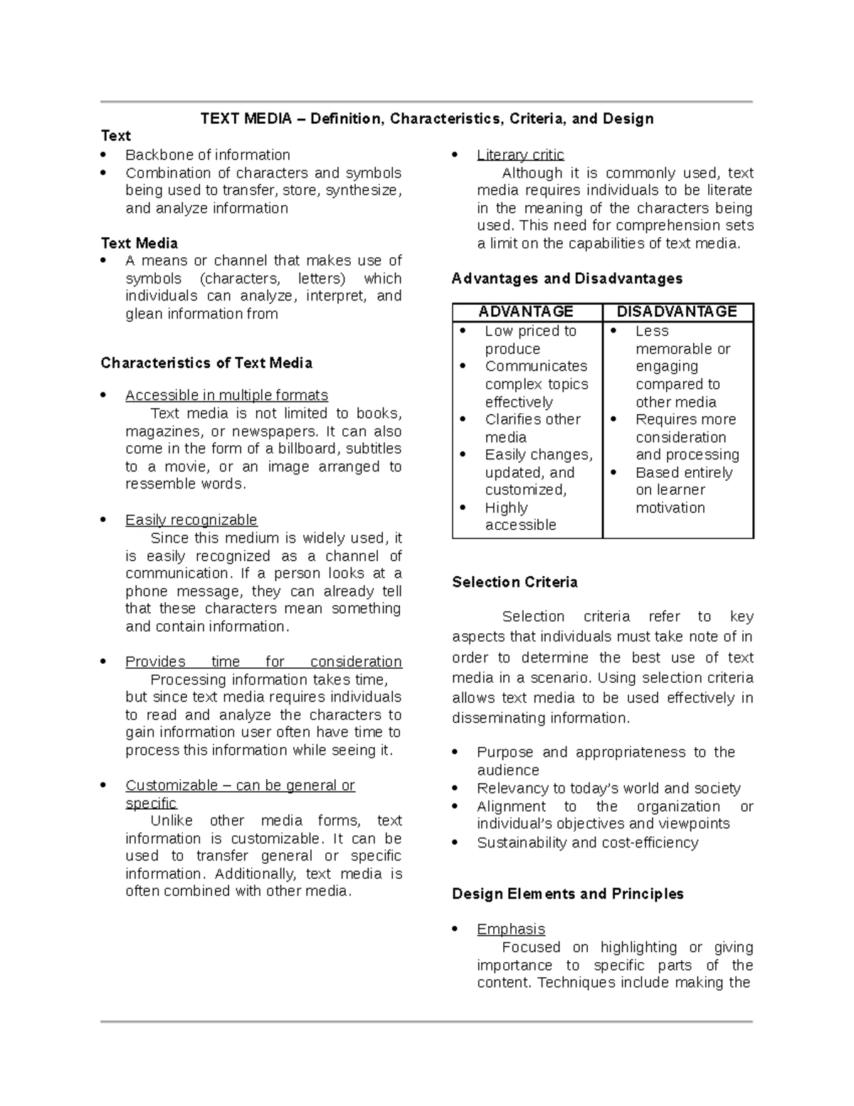 Visual Media - VISUAL MEDIA – Definition, Characteristics, Criteria ...