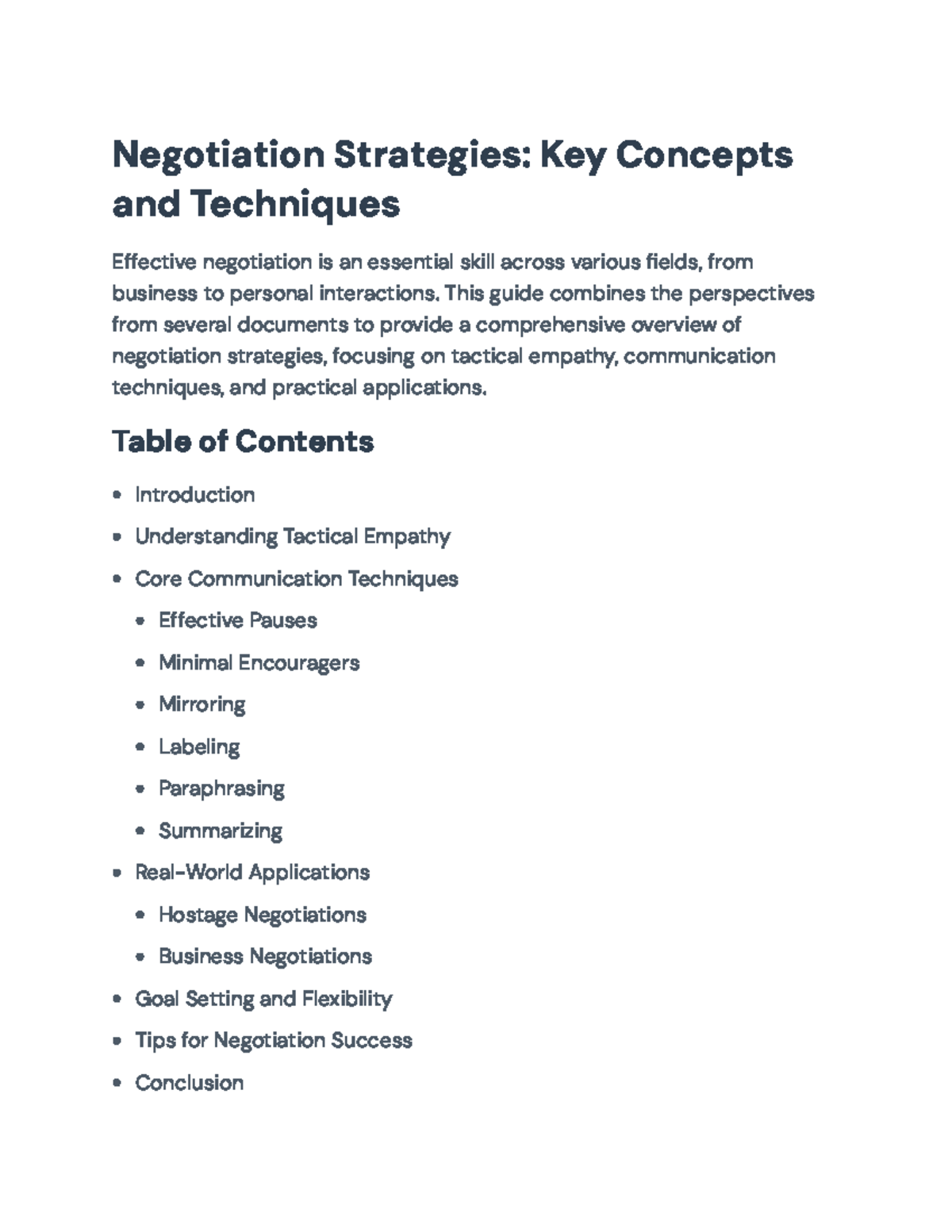 Negotiation Strategies: Key Concepts and Techniques Guide - Negotiation ...