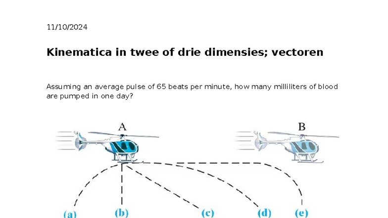 Kinematica in Twee of Drie Dimensies: Vectoren en Scalaire Concepten ...