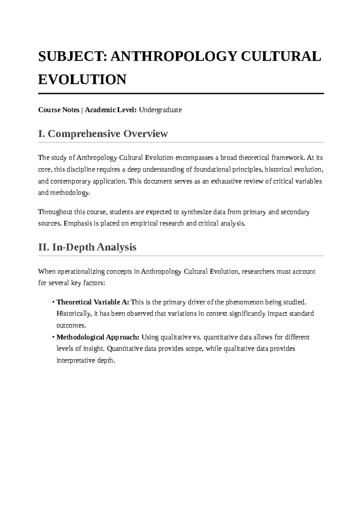 ANTH 101: Comprehensive Course Notes on Cultural Evolution - Studocu