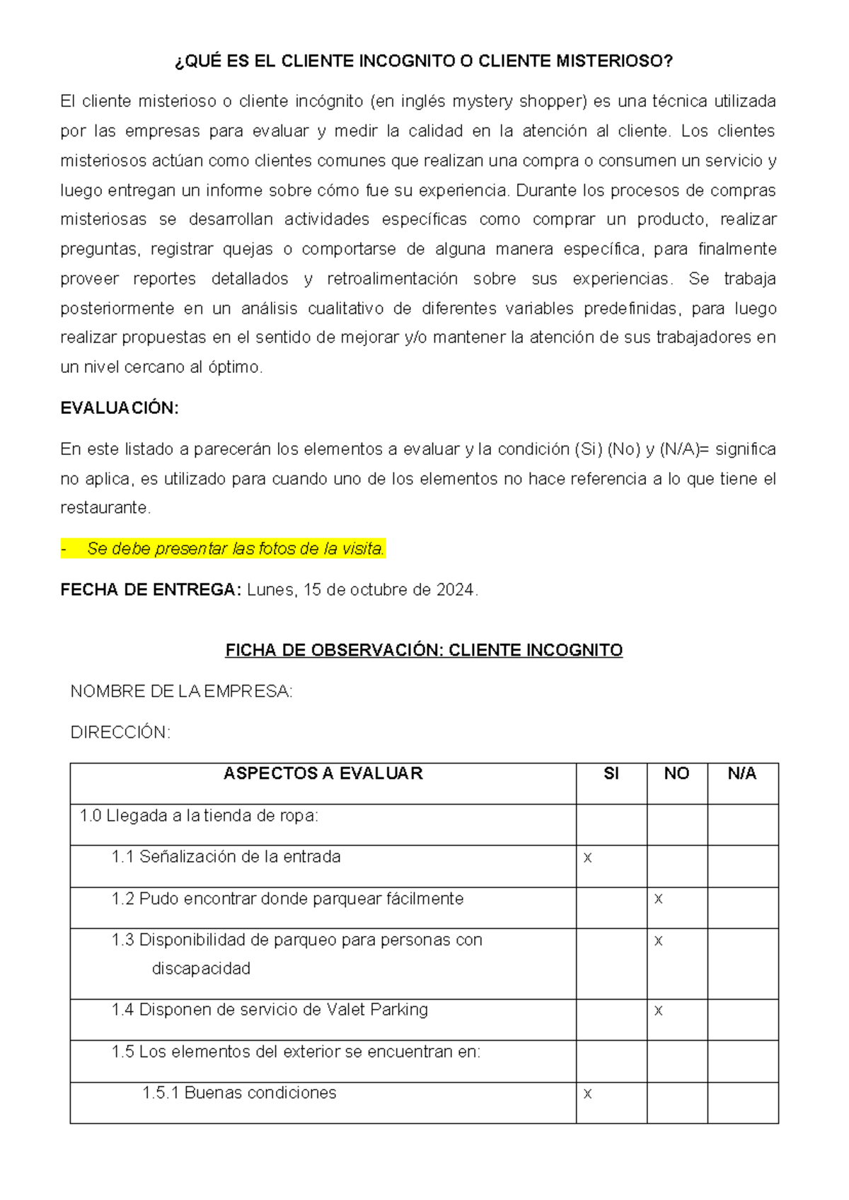 Evaluación Cliente Incognito - ¿QUÉ ES EL CLIENTE INCOGNITO O CLIENTE ...