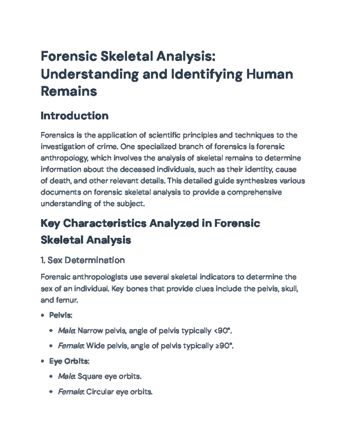 Forensic Skeletal Analysis: Identifying Remains & Investigative ...