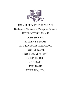 [Solved] You have been asked to develop a Java application for a small - Programming 1 - Studocu