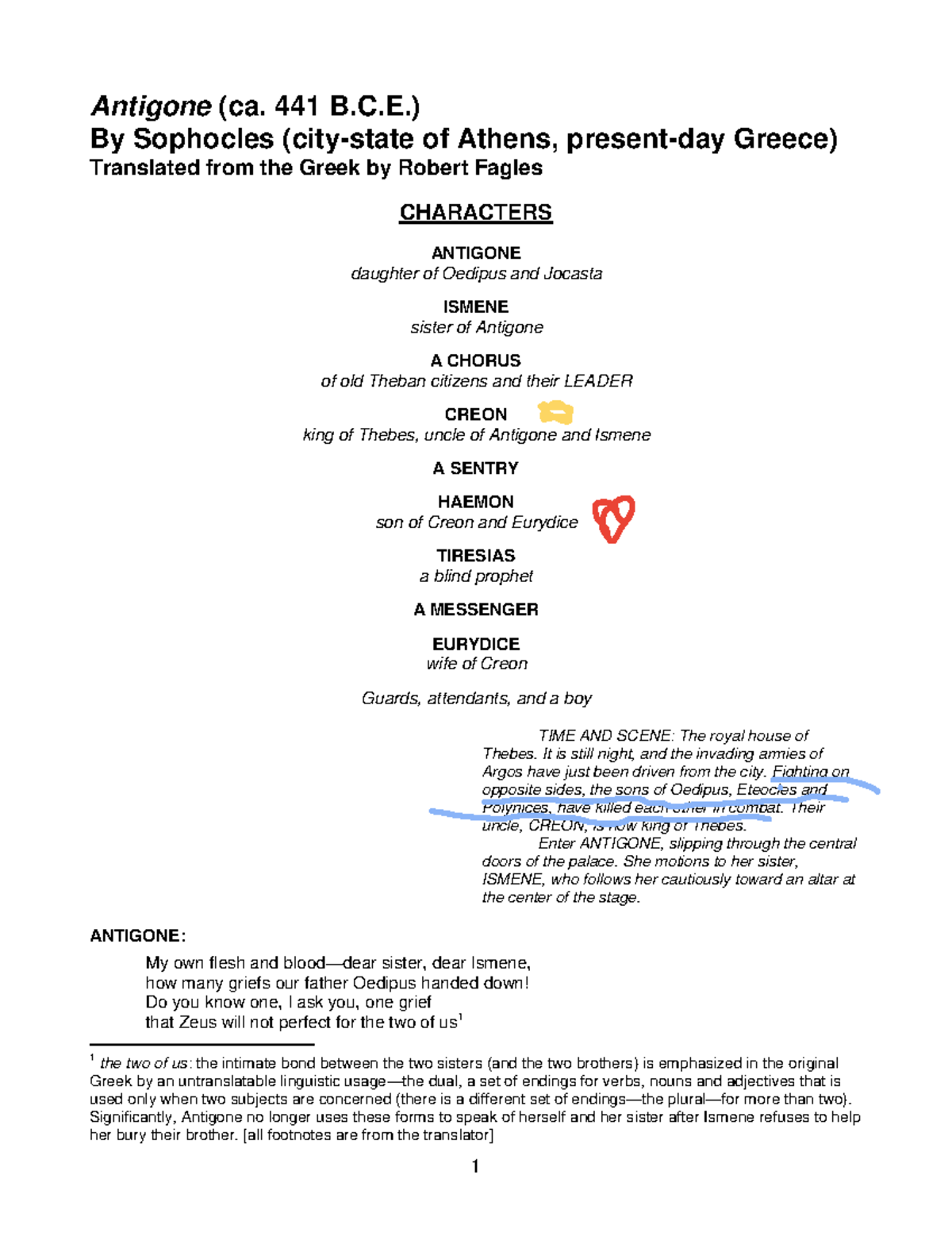 Antigone (Sophocles) - Summaries and Character Analysis of the Tragedy ...