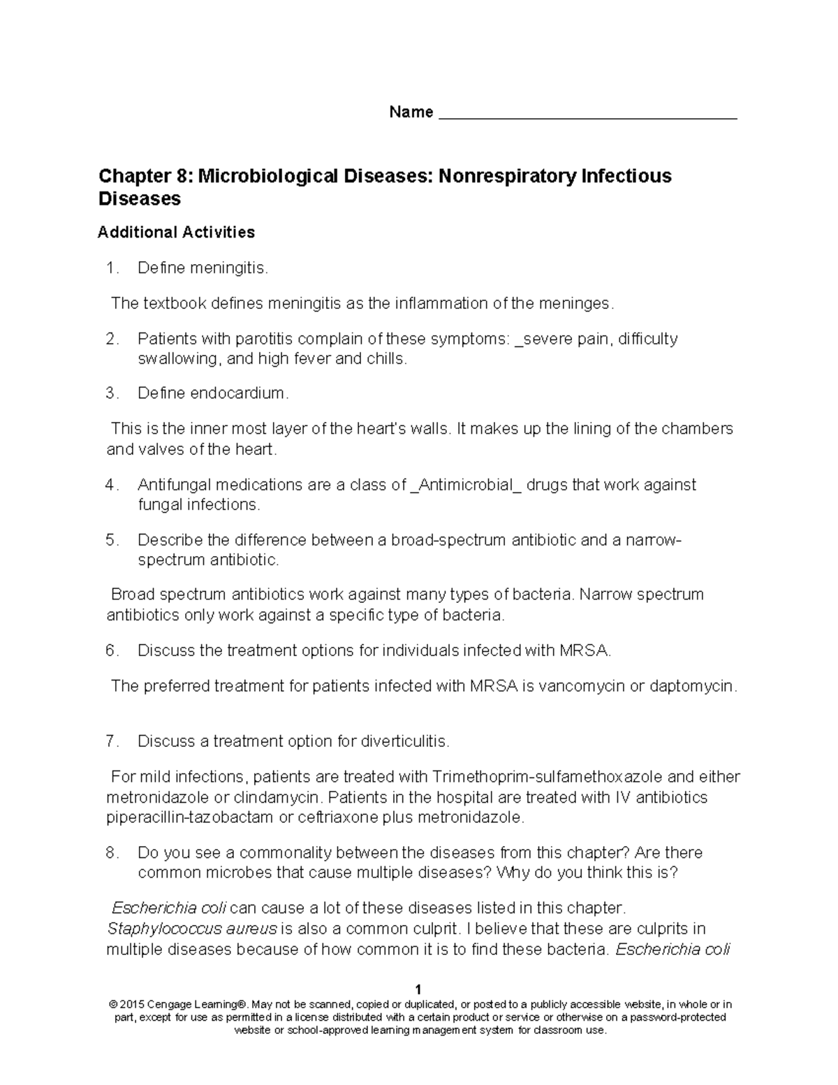 Module 7 worksheet - Name Chapter 8: Microbiological Diseases ...