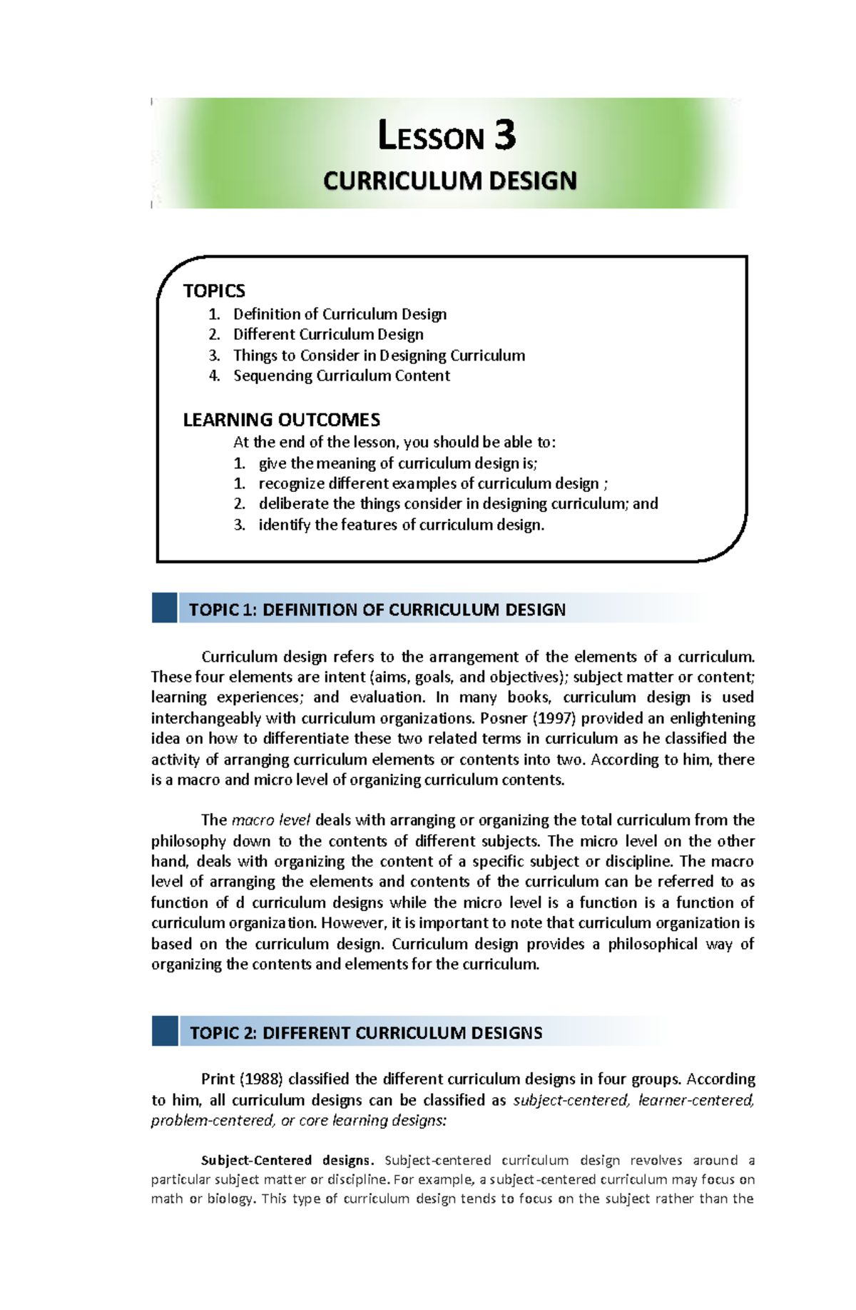 Curriculum Design and Community Impact: An In-depth Study Guide - Studocu