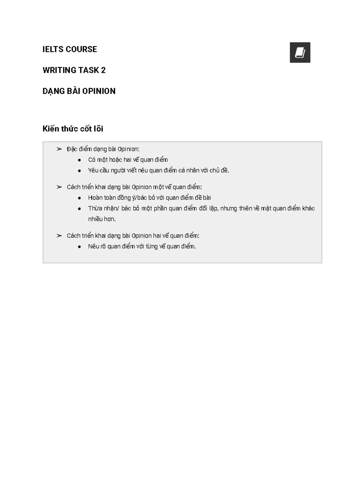 IELTS Writing Task 2: Opinion Essay Guidelines and Examples - Studocu