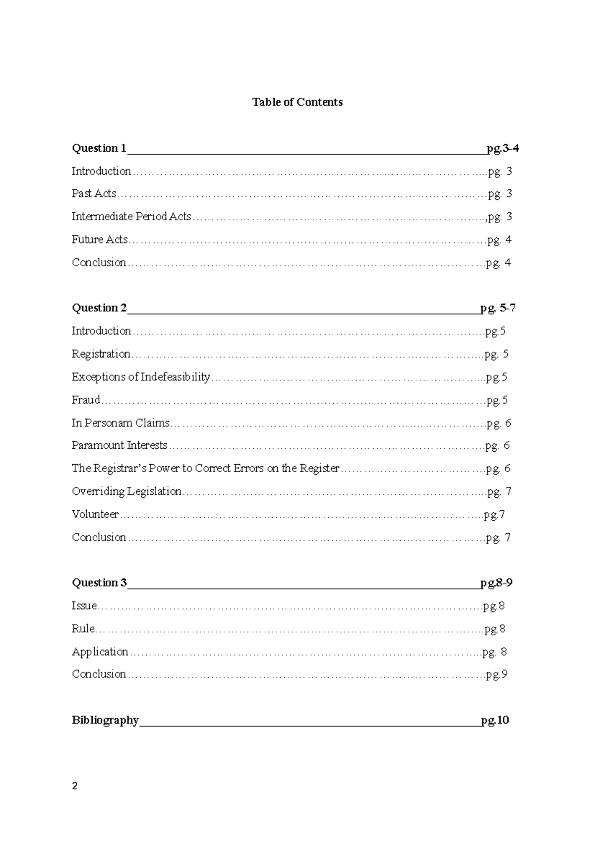 Assessment 2 - hd grade - Table of Contents Question - Studocu