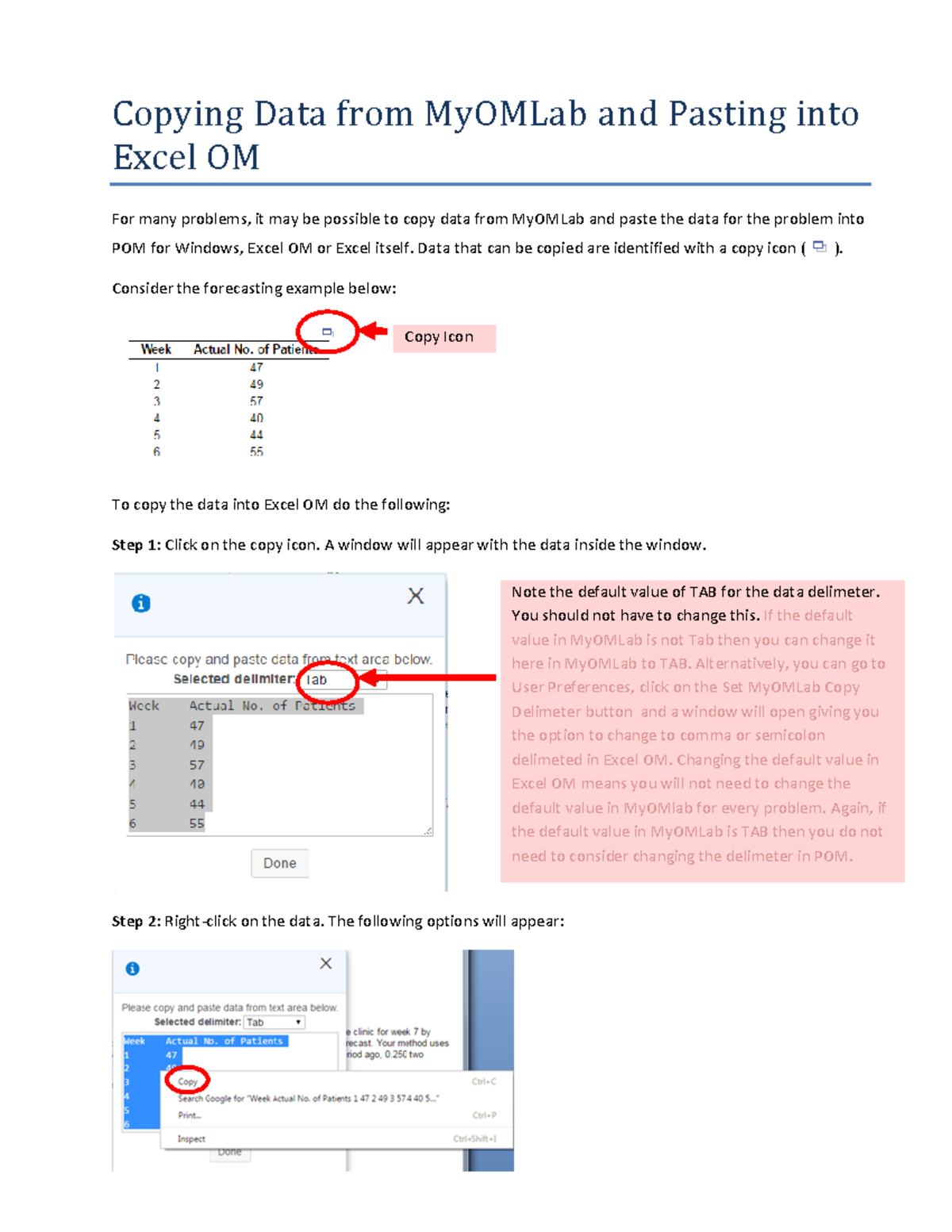 My OMLab Copy Paste - material - Copying Data from MyOMLab and Pasting ...