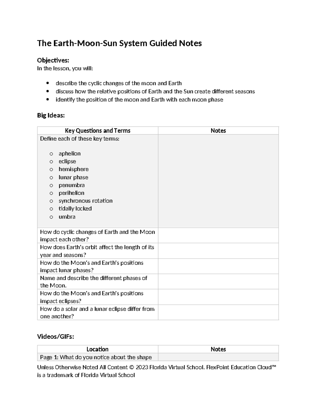 2.05 notes (astronomy) - The Earth-Moon-Sun System Guided Notes ...