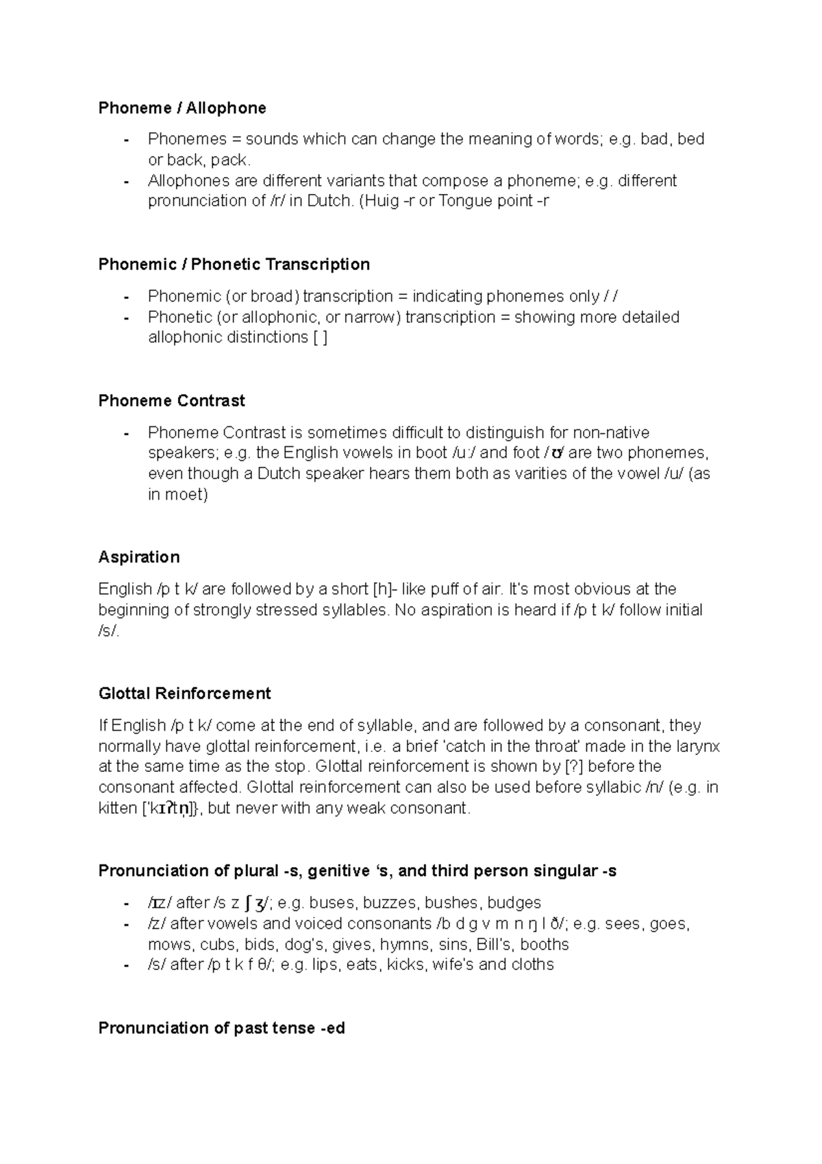 Phonetics Overview: Key Concepts and Distinctions in Sounds - Studeersnel