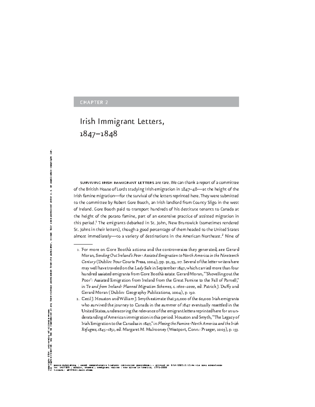 Irish Immigrant Letters (1847-1848): Personal Accounts of Migration ...