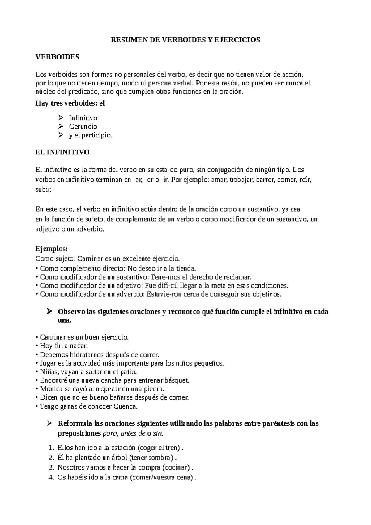 113 Verboides: Estudio de Infinitivo, Gerundio y Participio en Español ...
