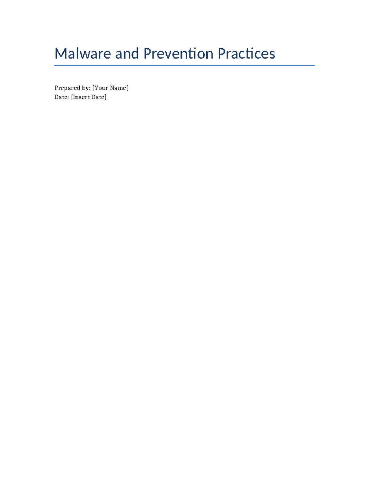Malware Report: Analysis & Prevention Strategies - Studocu