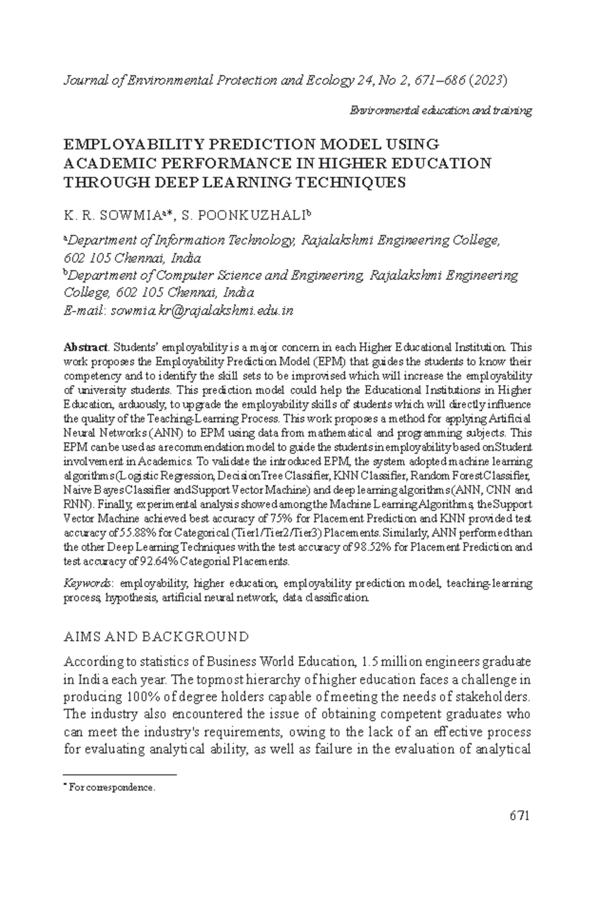 Employability Prediction Model (EPM) Using Deep Learning Techniques ...
