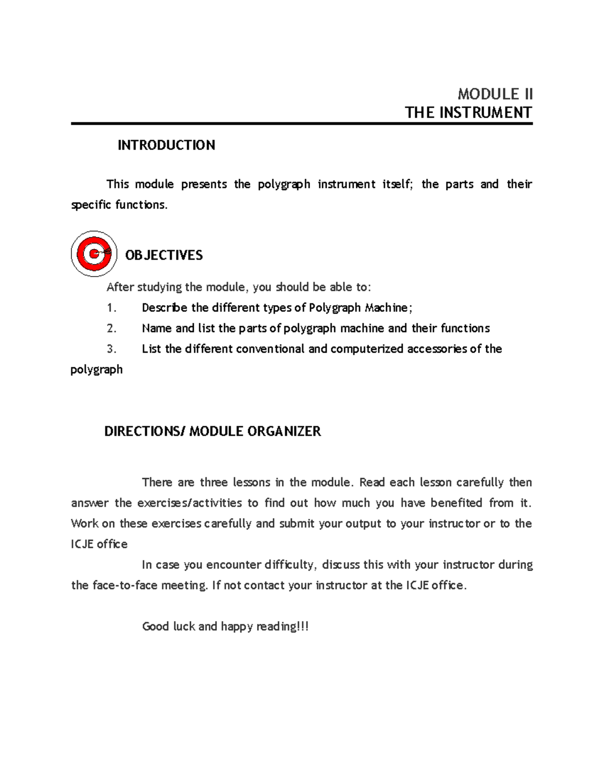 CFOR2010 520 Module II: Understanding the Polygraph Instrument - Studocu