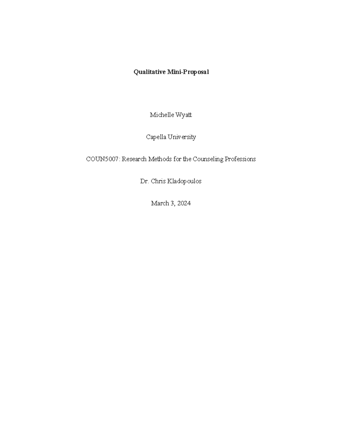 COUN5007: Qualitative Mini-Proposal on Evidence-Based Practices for Autism - Studocu