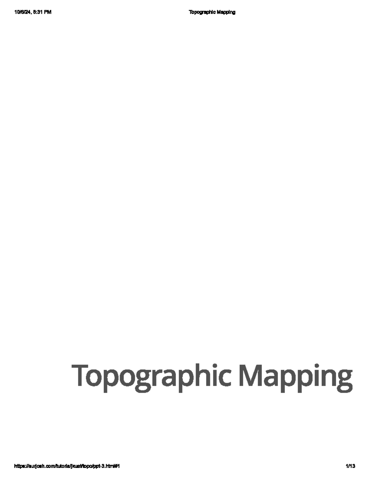 Topographic Mapping 113: Lecture 3 - Fieldwork & Data Sources - Studocu