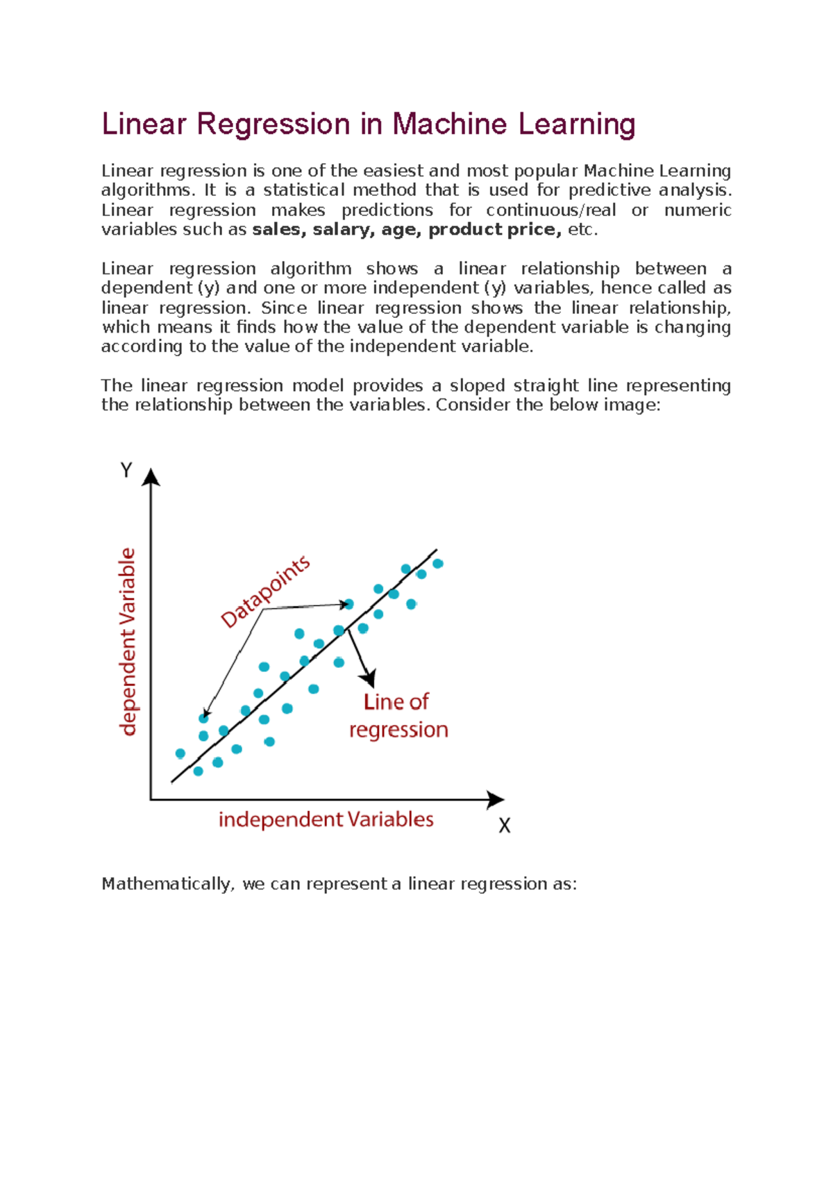 Machine Learning Notes: Linear Regression and Naïve Bayes Classifier ...