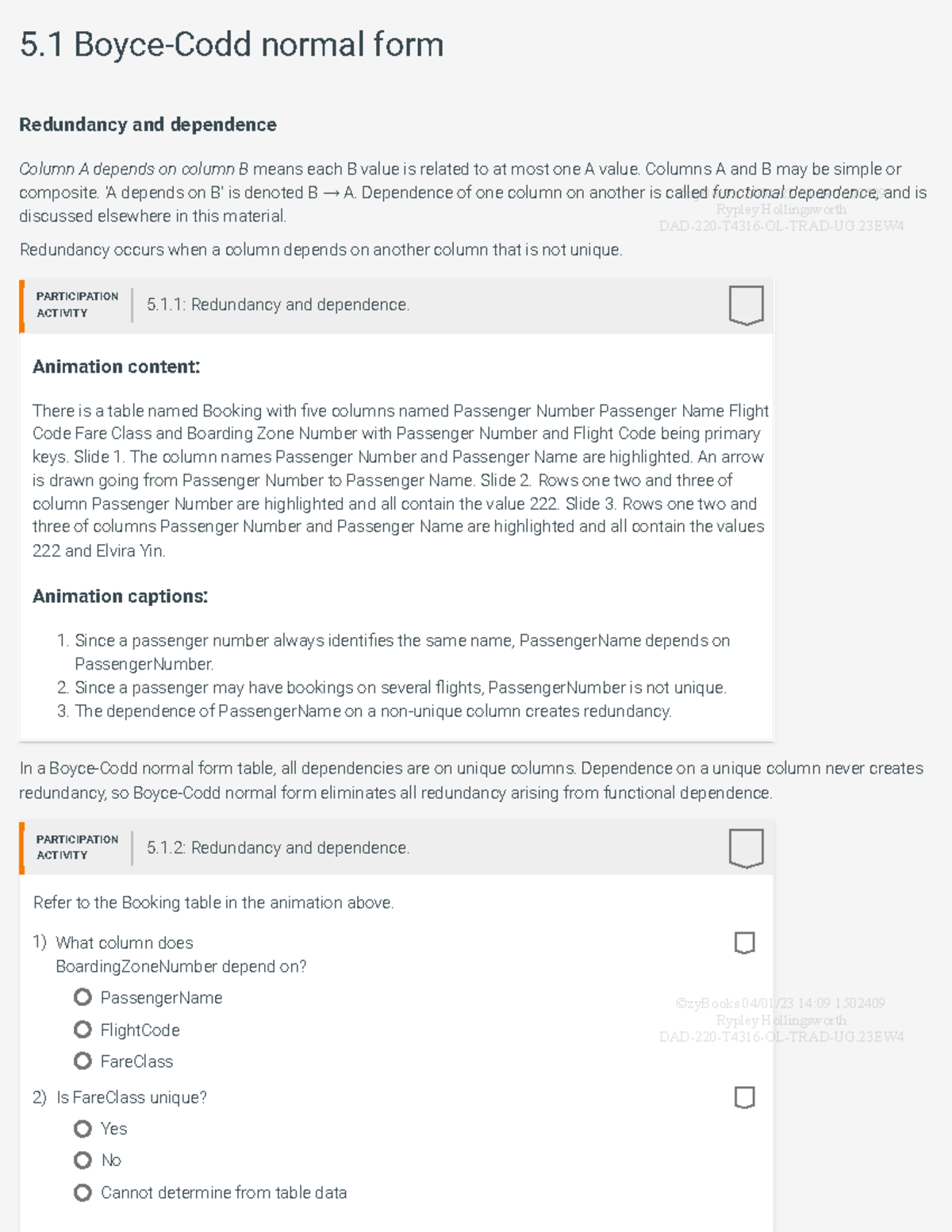 Chapter 5: Boyce-Codd Normal Form and Relational Algebra (DAD-220-T4316 ...