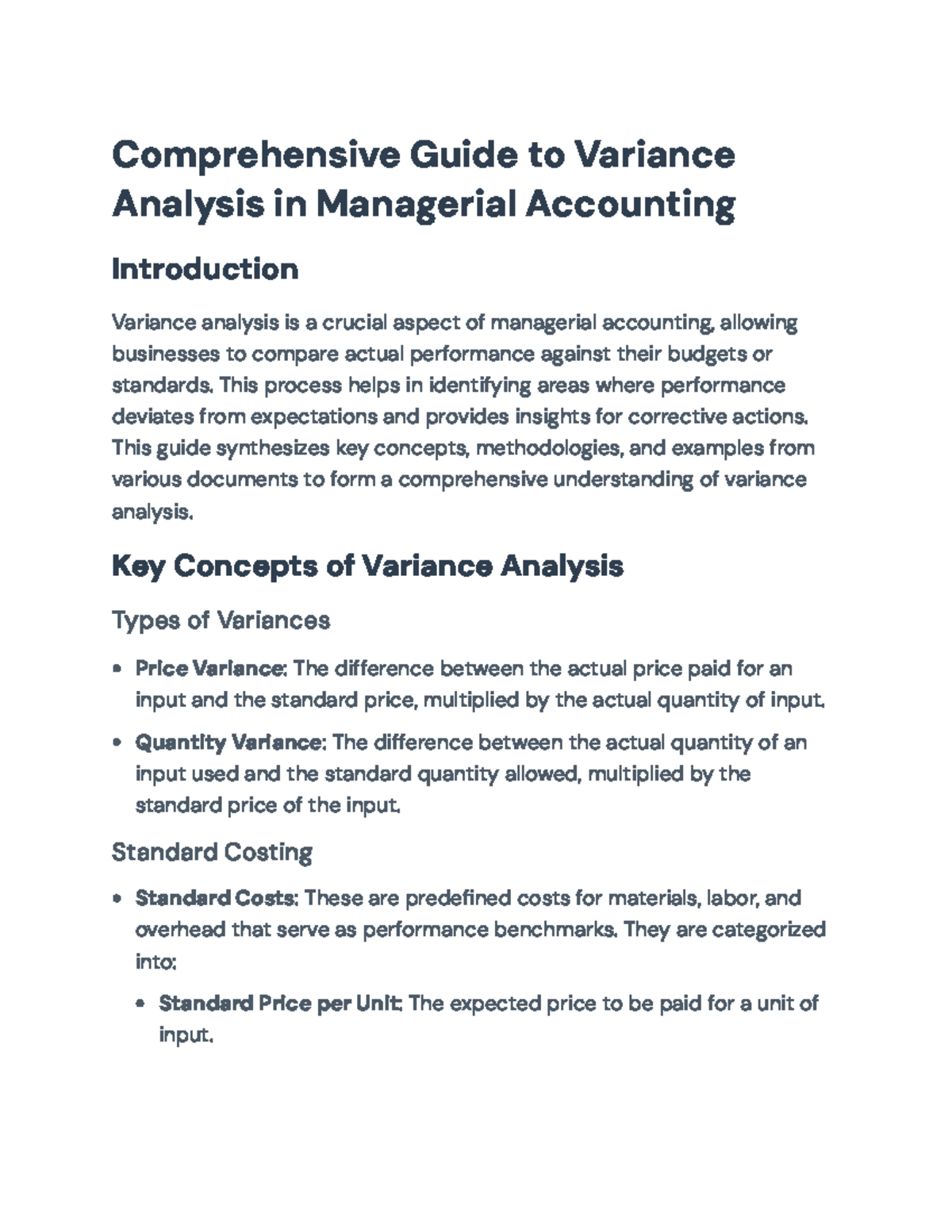 Comprehensive Guide to Variance Analysis in Managerial Accounting ...