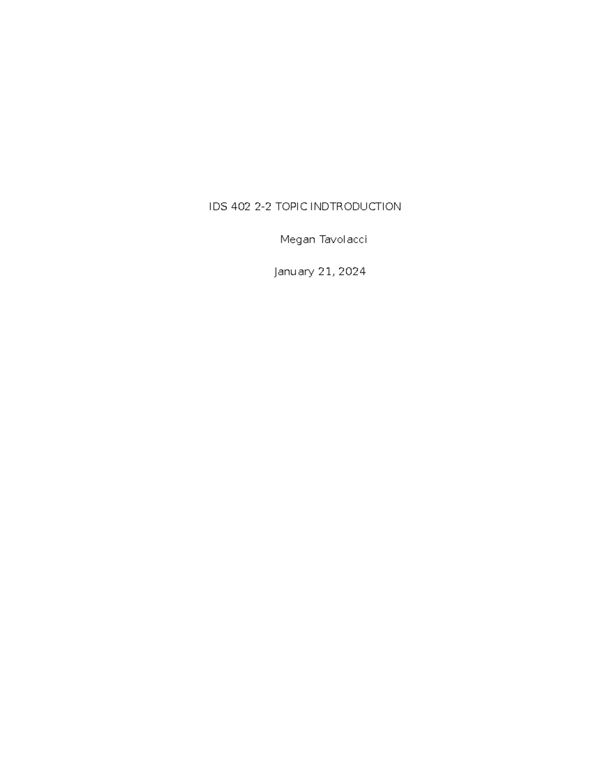 IDS 402 2-2 Topic Introduction: Examining Sleep Hygiene in Healthcare ...