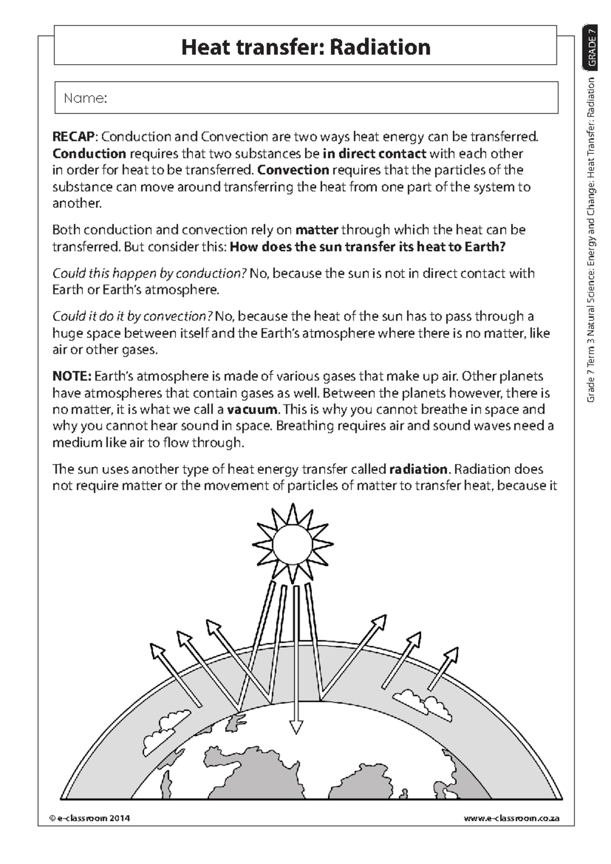 GRADE 7 Term 3 Natural Science: Heat Transfer - Conduction, Convection ...