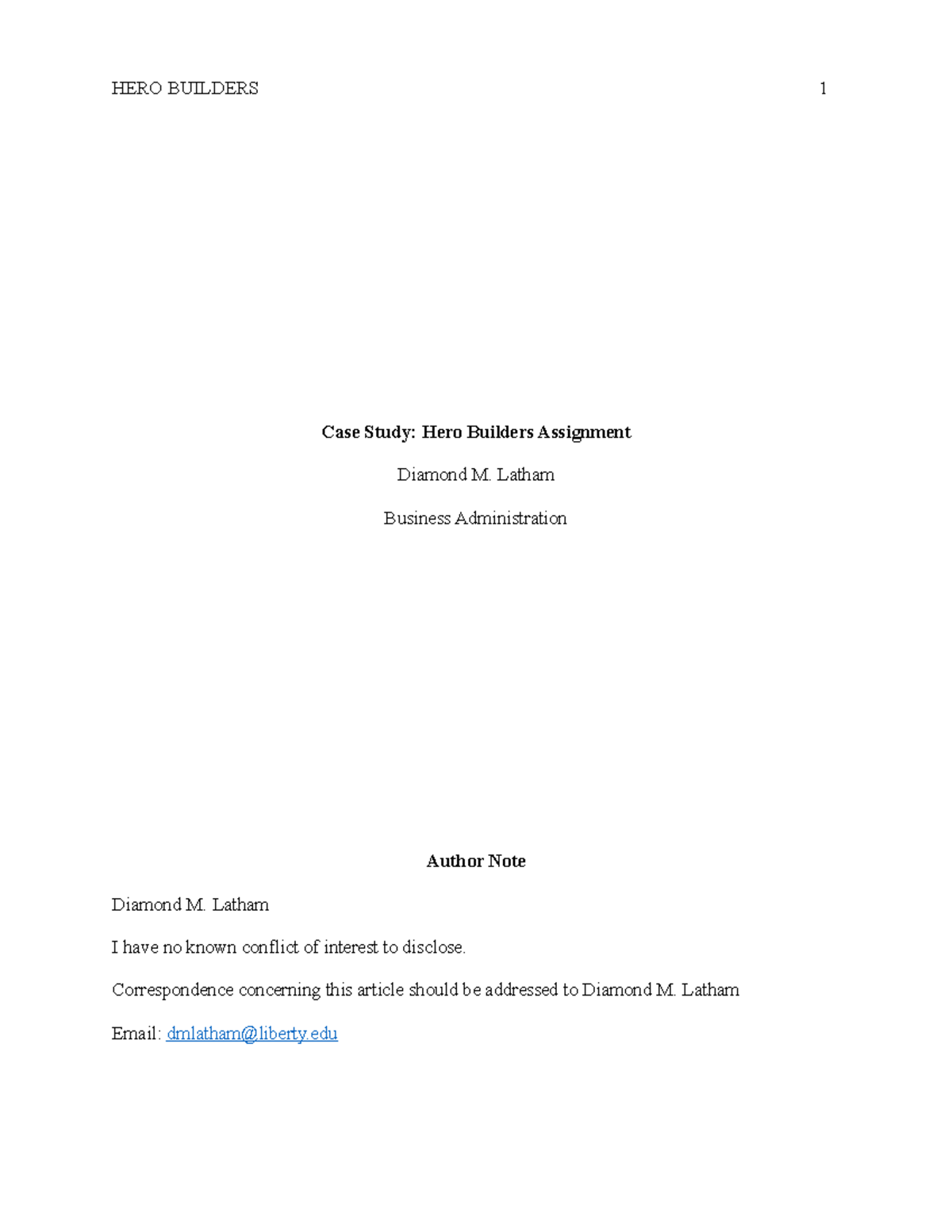 Hero Builders Case Study Analysis - BUSI 600 Assignment - Studocu
