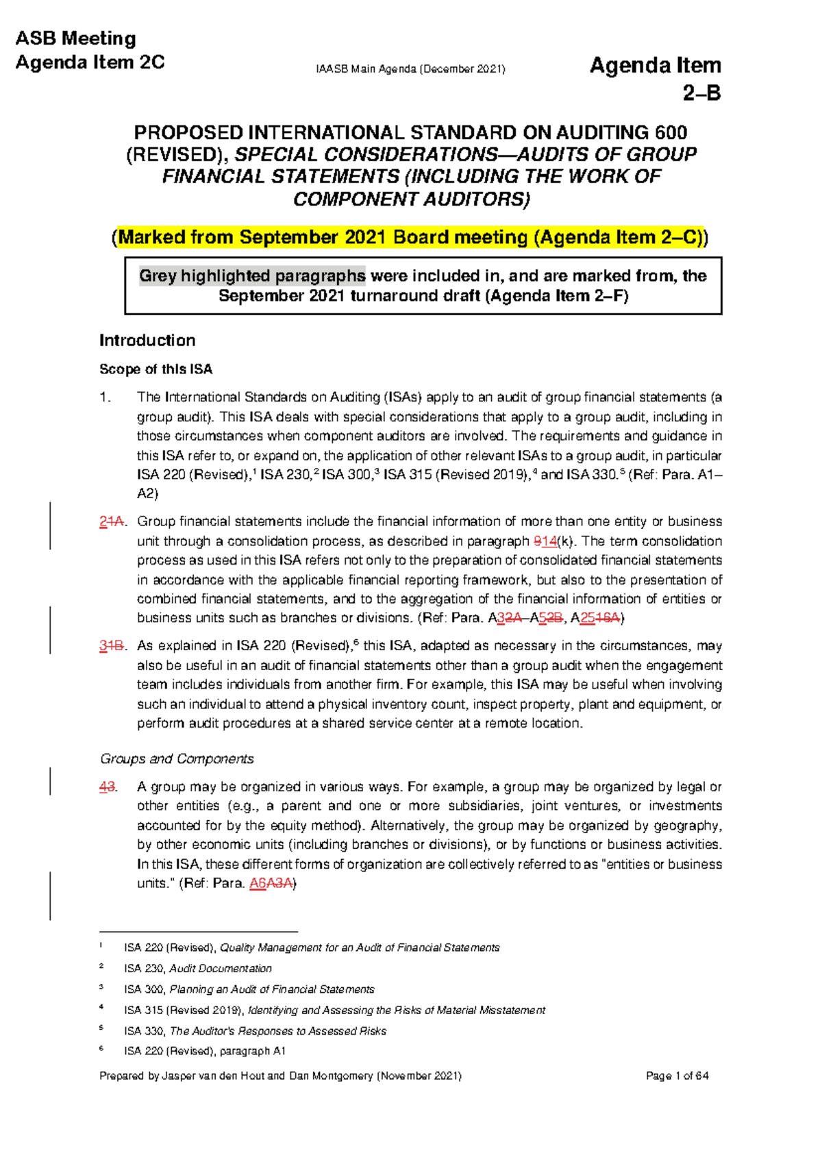 Proposed ISA 600 (Revised) for Group Financial Statements - IAASB ...