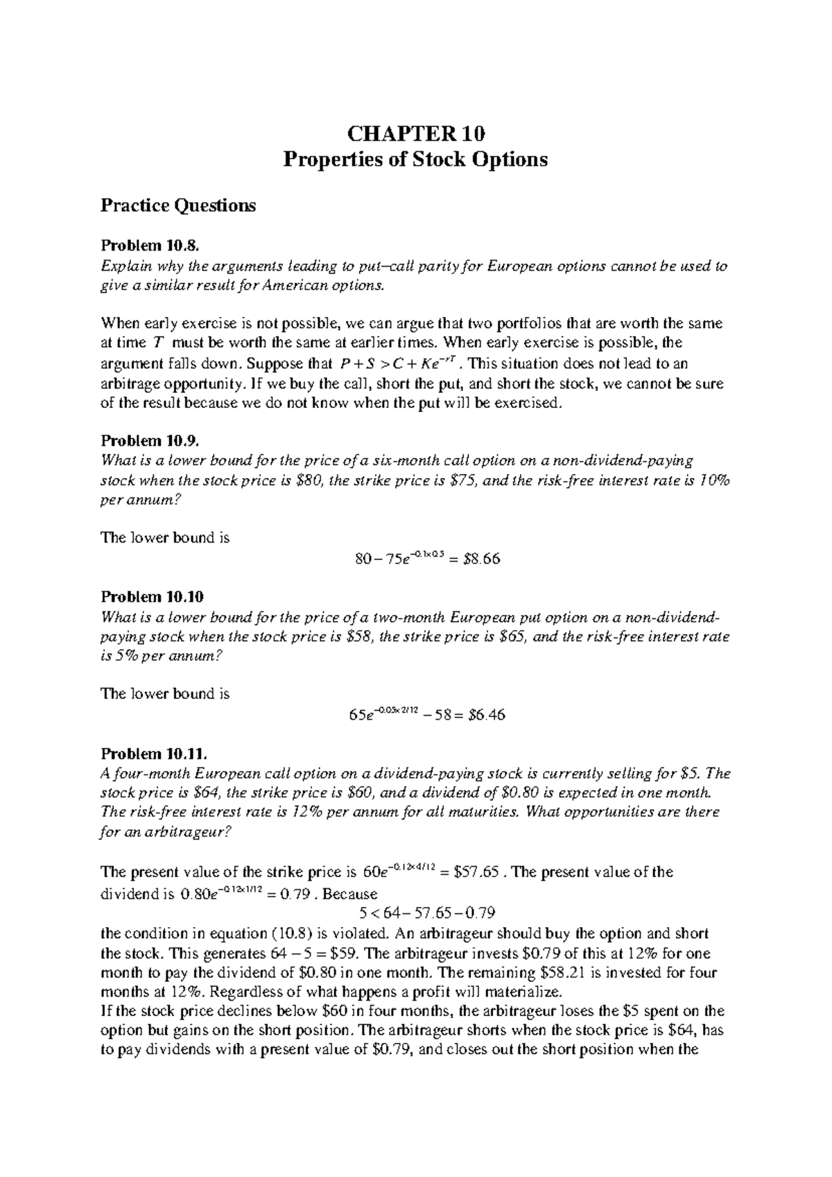 Ch07 Problem Solutions-2 - CHAPTER 7 Swaps Practice Questions Problem 7 ...